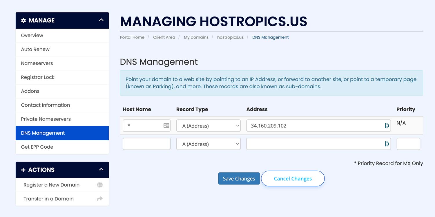 How To Add DNS Records - Knowledgebase - Hostropics